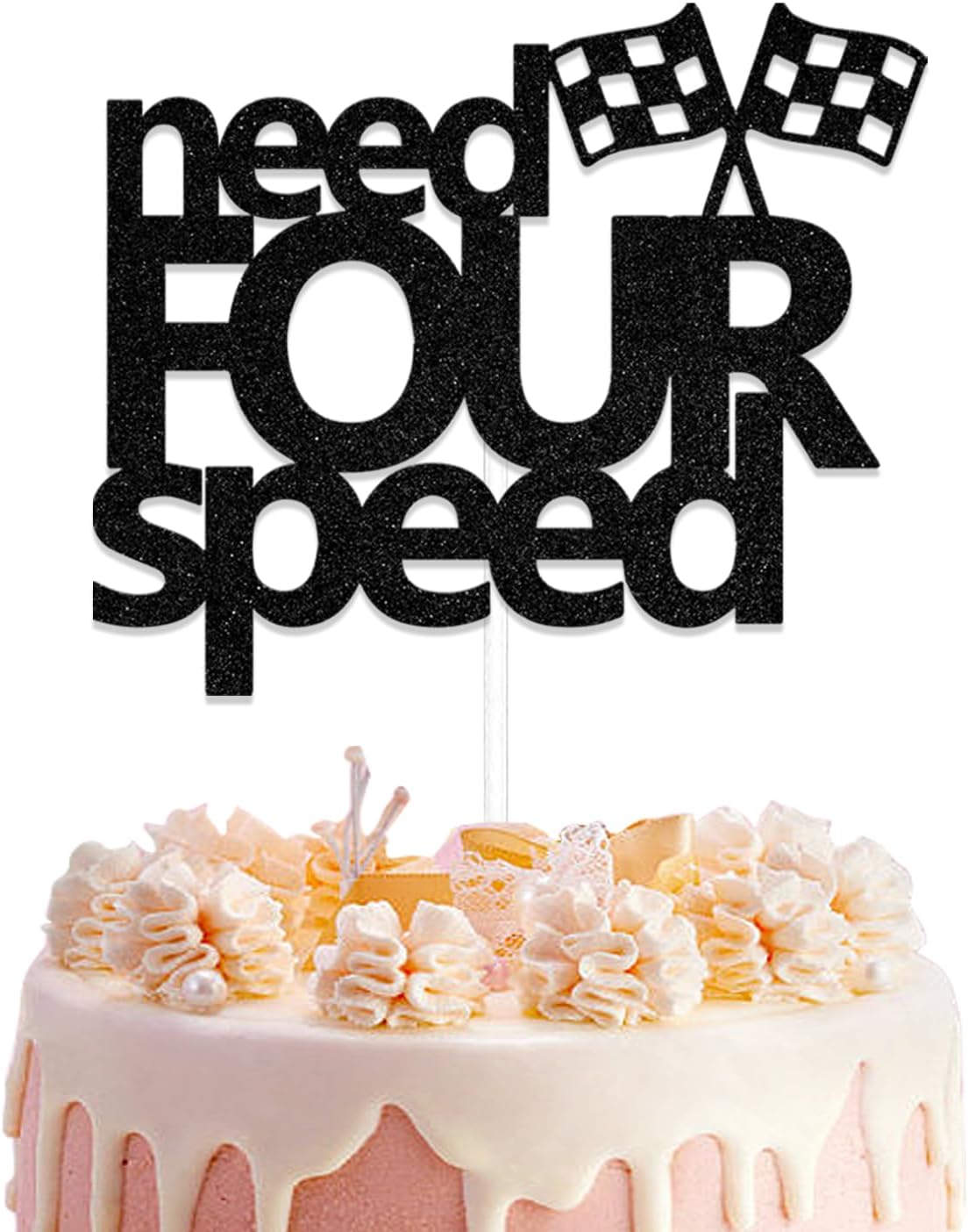 Amazon.com: Need Four Speed Cake Topper, Happy 4th Birthday Decorations ...