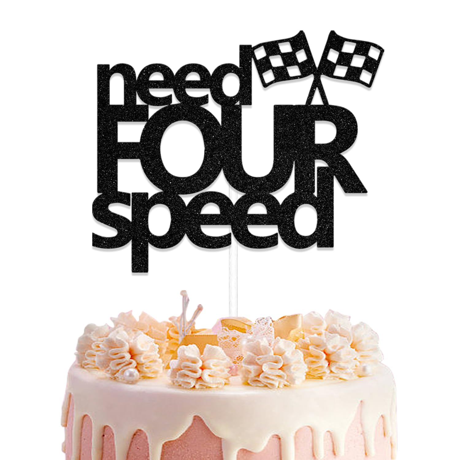 Amazon.com: Need Four Speed Cake Topper, Happy 4th Birthday Decorations ...