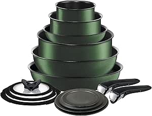 T-fal Ingenio Nonstick Cookware Set 14 Piece Induction Stackable ...