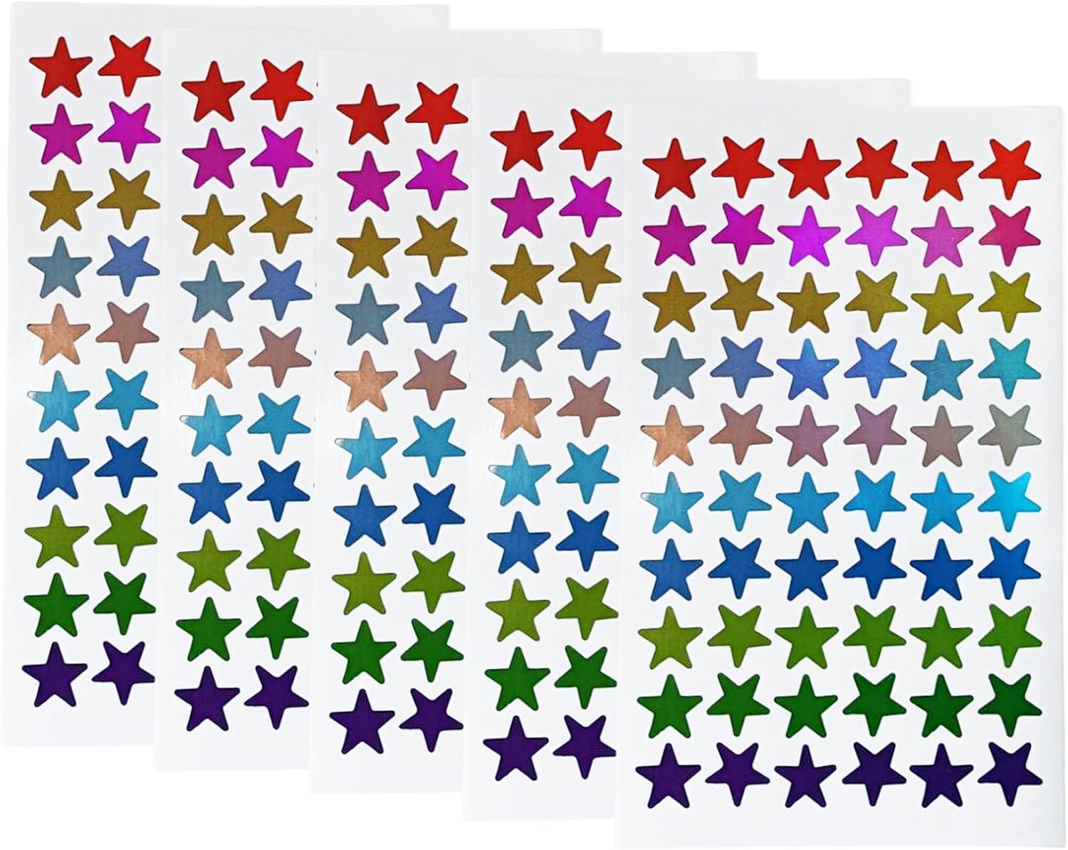 300Pcs 10 Colors Foil Star Stickers, 1.4 cm Self-adhesive Shiny Stars ...