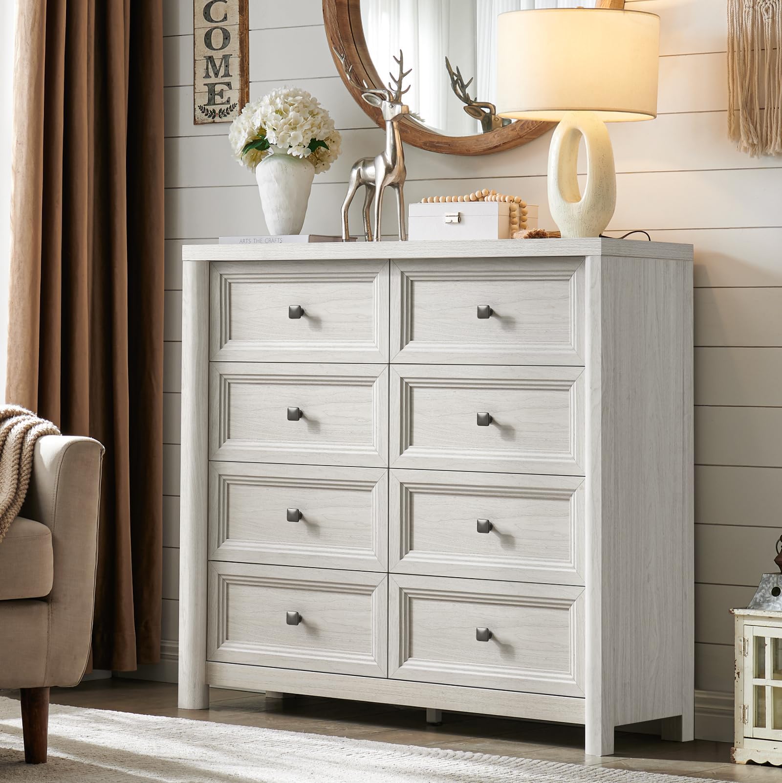 Amazon.com: 54" Farmhouse Dresser for Bedroom, Antique 7 Drawer Dresser ...