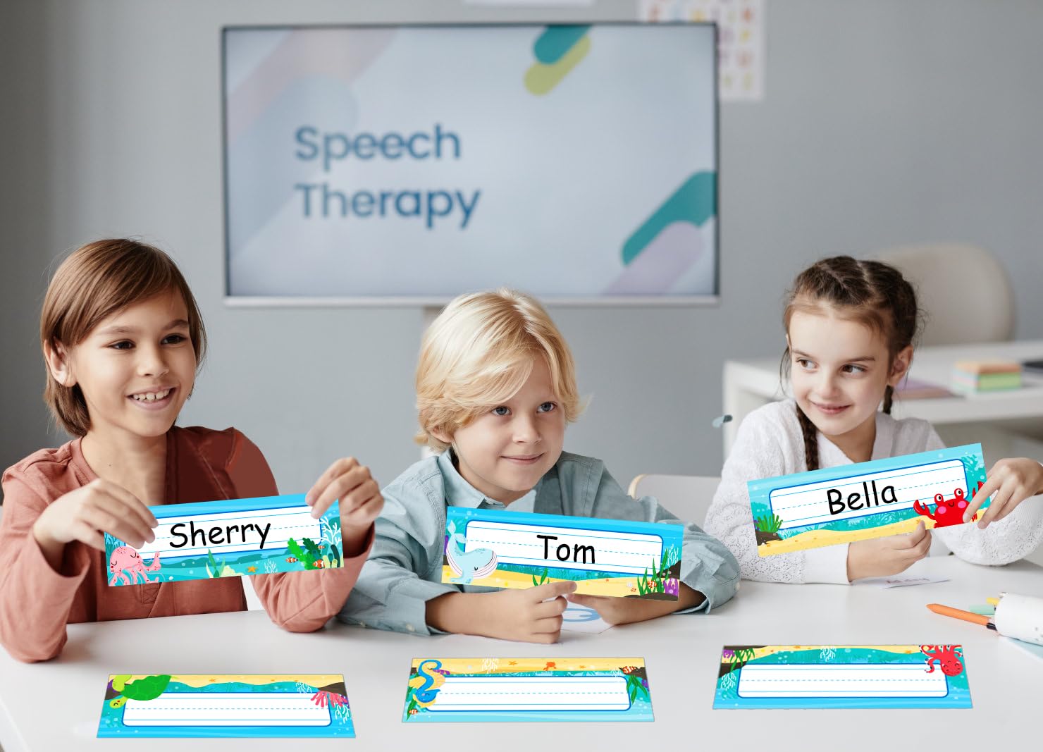 Ocean Theme Classroom Desk Name Plates 36 Ocean Theme Desk Name Tags ...