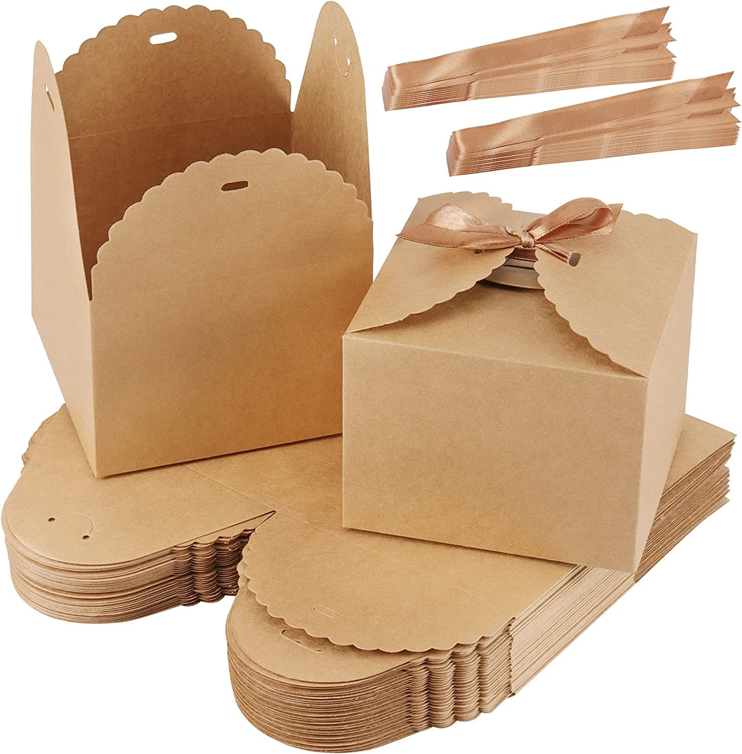 Glamifirsto Kraft Small Brown Paper Gift Box for Presents - 50 Empty ...