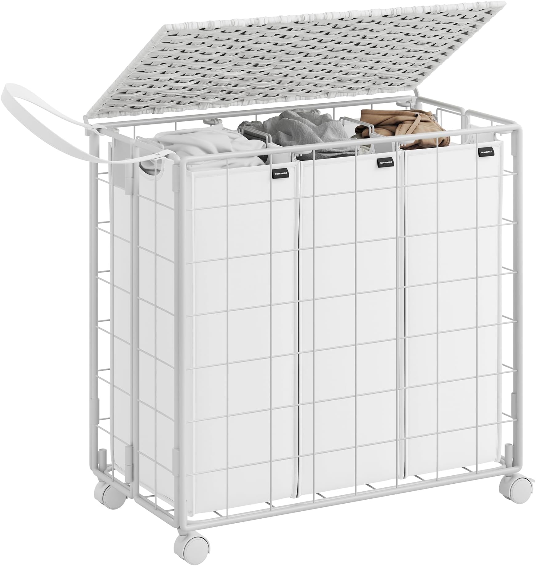 Amazon.com: Compactor Stan Rectangle Laundry Basket with Lid and Linen ...