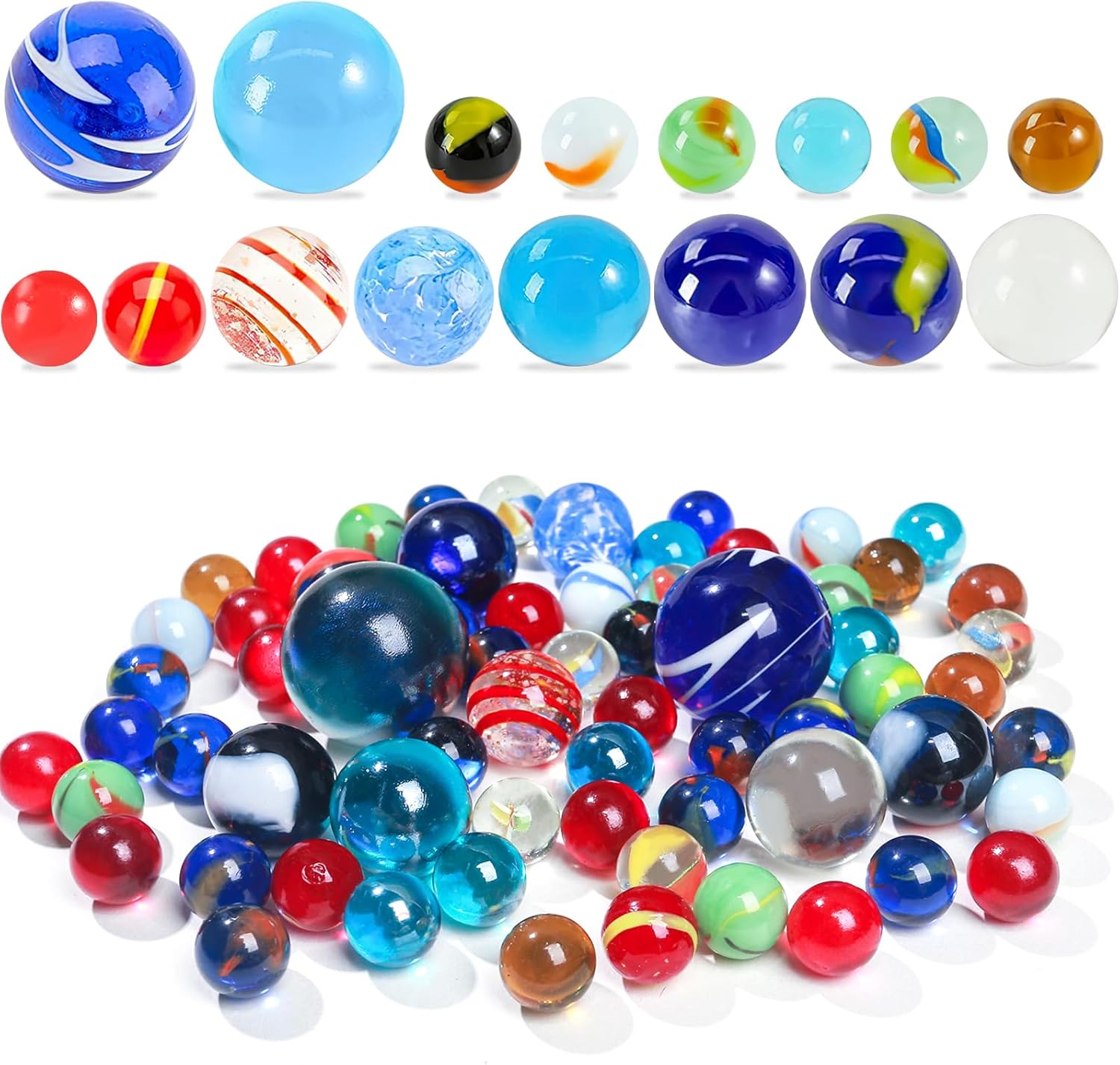Amazon.com: AMOR PRESENT 85PCS Space Marbles for Kids, Marbles Assorted ...