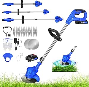 Portable Garden Strimmers Electric Bush Cutter with 2 Types Blades ...
