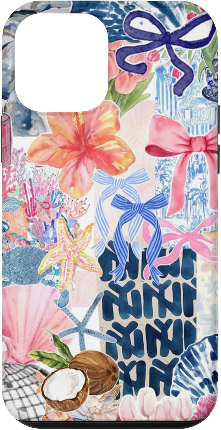 Amazon.com: Beachy Blue Coquette Collage Preppy and Cute Aesthetic Case ...