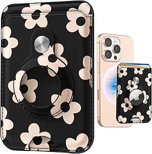 Amazon.com: Shorogyt for Magnetic Phone Wallet with AirTag Holder for Women - Cute Card Holder ...