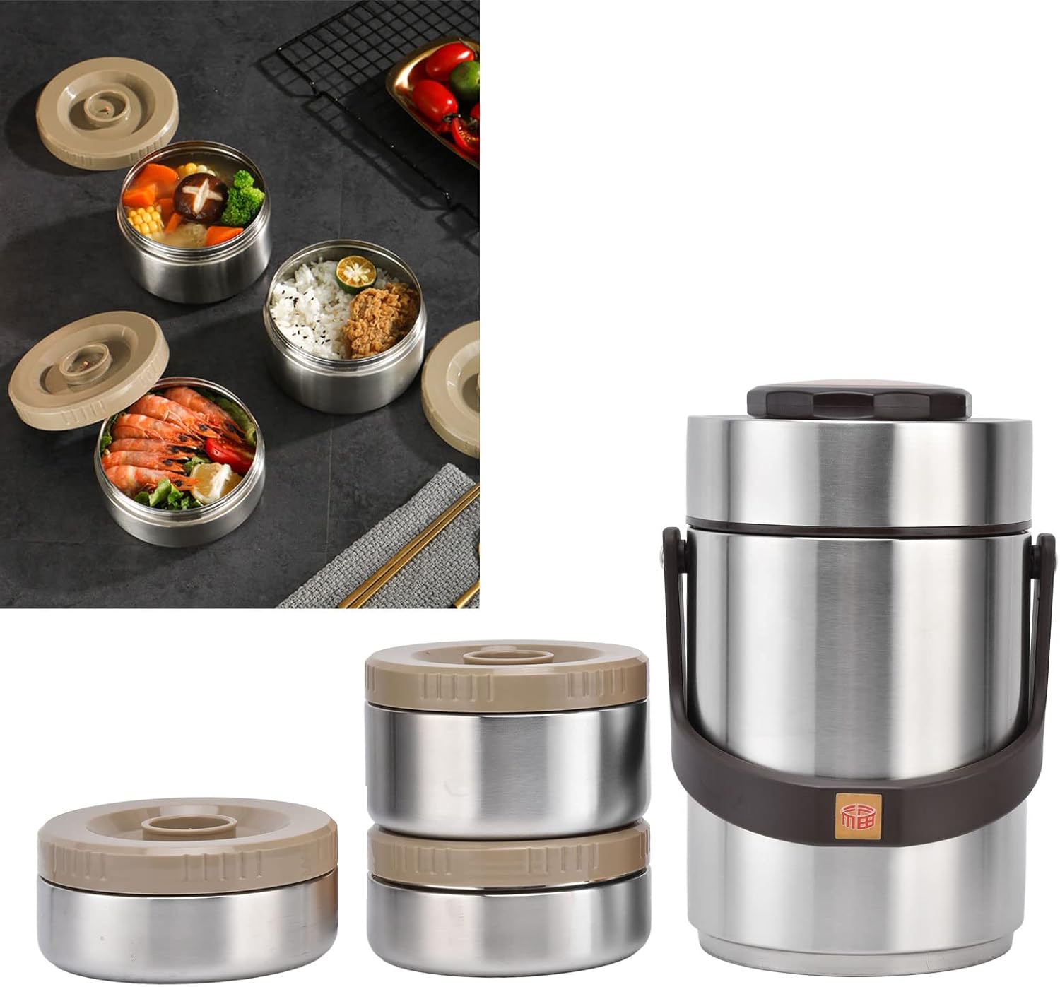 Amazon.com: Yosoo for Hot food Wide Mouth Lunch Box, 2000ml 3-Layer ...