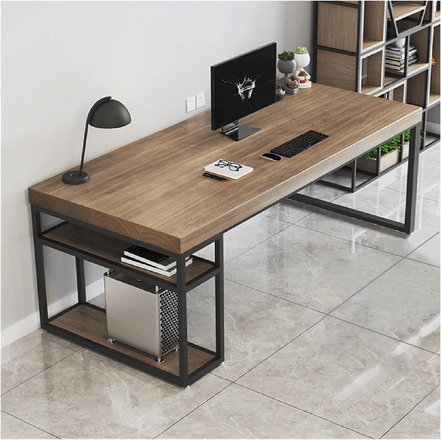 Amazon.com: Computer Desk Solid Wood Desk Natural Pine Office Computer ...