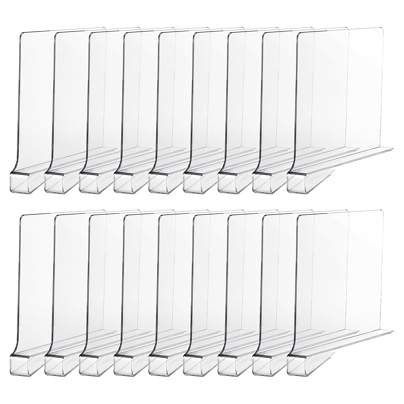 Tbestmax Clear Acrylic Shelf Dividers, 18 Pcs Closet Shelf Separators ...