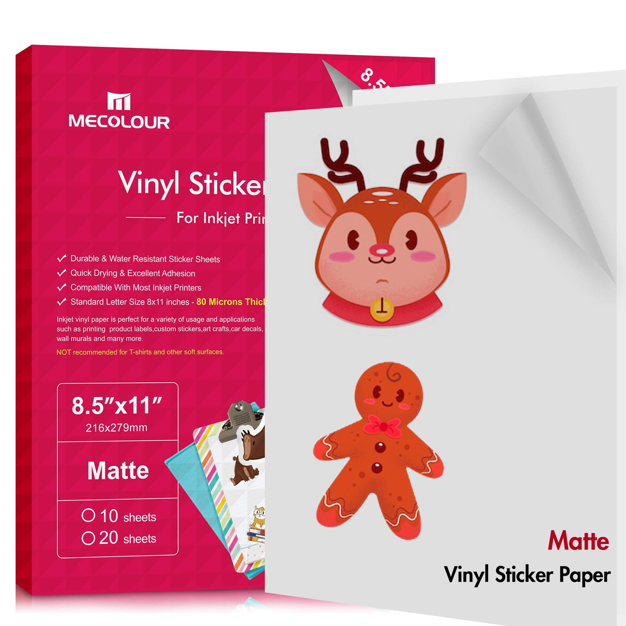 Snapklik.com : Printable Matte Sticker Paper Vinyl For Inkjet Printer ...