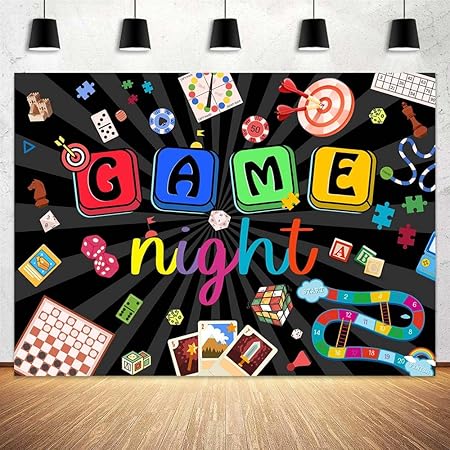 Amazon.com : 7X5ft Game Night Backdrop Decoration Chess Card ...