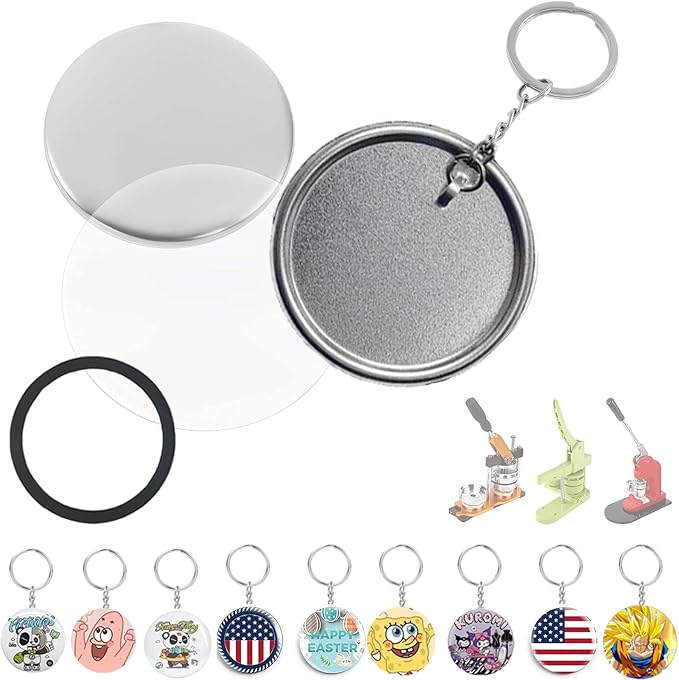 Amazon.com: Rntfunre 200 PCS 58mm/2.25 inch Button Maker Keychains ...
