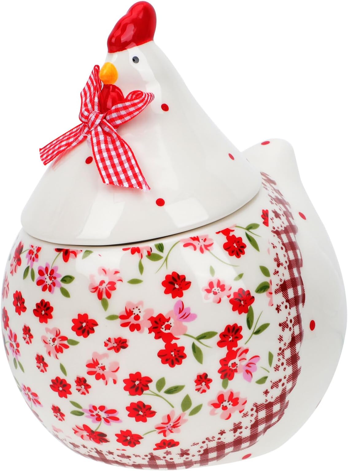 Amazon.com: Chicken Cookie Jar Easter Ceramic Hen Shape Storage, Cute ...