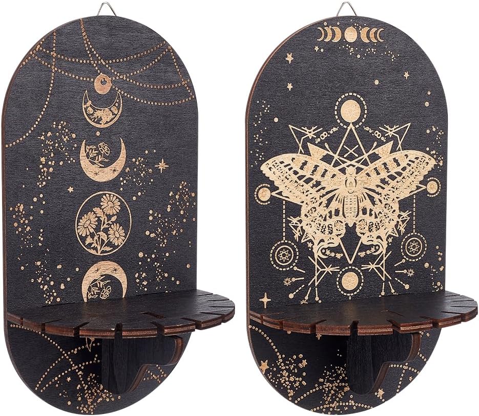 Amazon.com: CRASPIRE 2 Sets Small Moth Moon Crystal Display Shelf ...