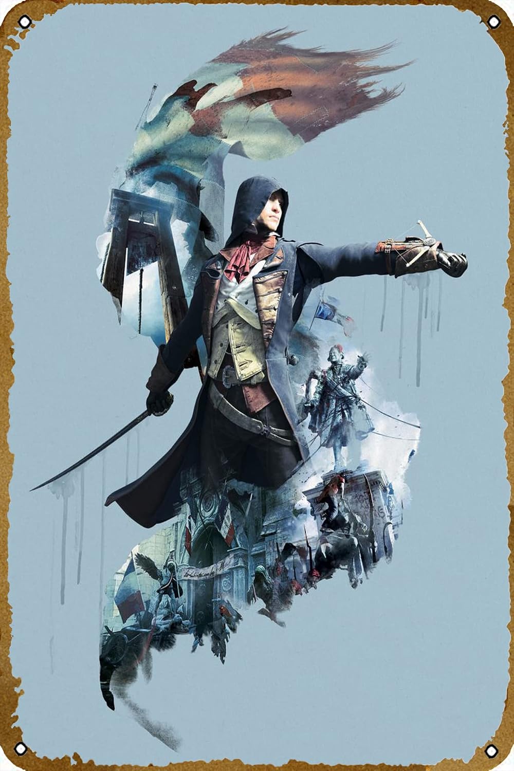 Amazon.com : AC Unity Retro Tin Sign Video Game Sign Gamer Poster Gamer ...