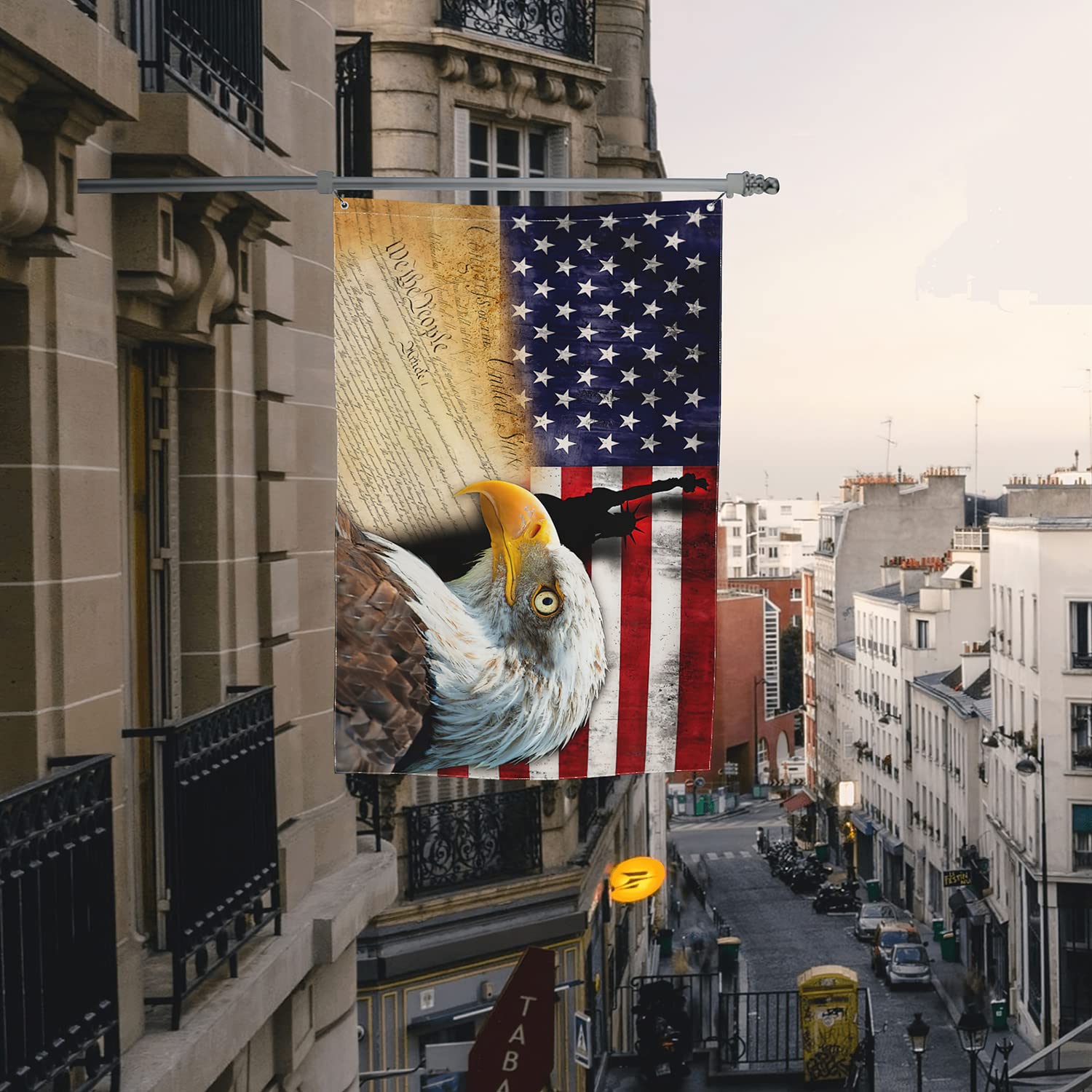 Bald Eagle America Flag With Constitution