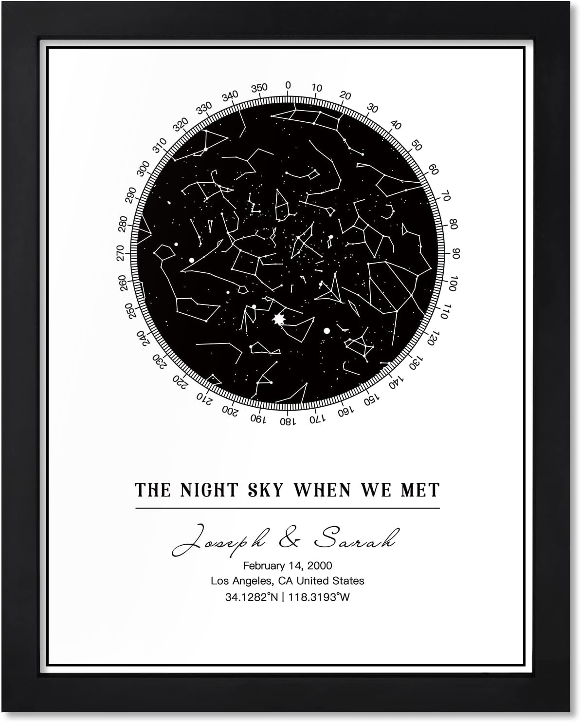 Bemaystar Custom Star Map - Personalized Star Constellation Map, Star ...