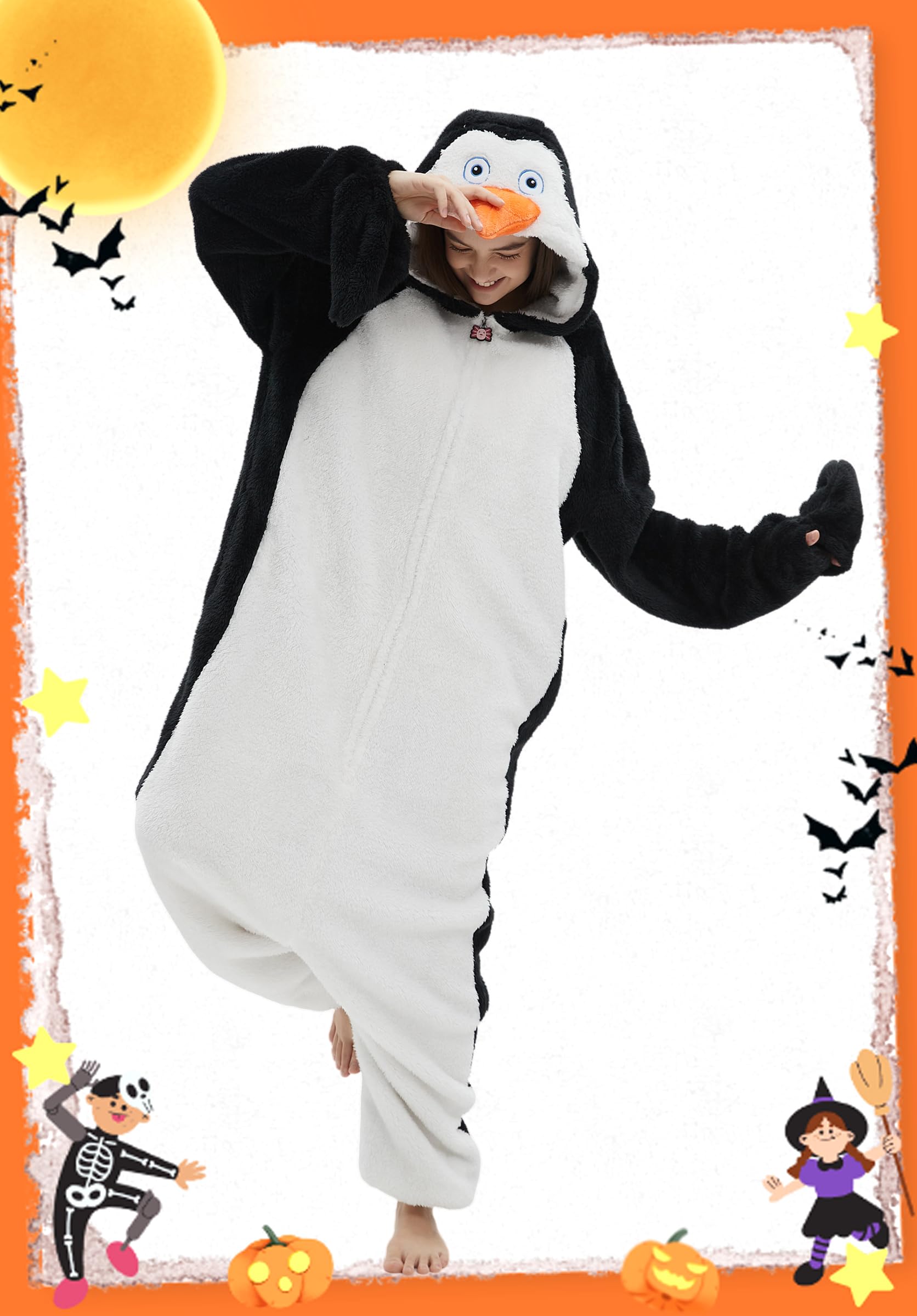 Snapklik.com : Unisex Adult Penguin Onesie Costume Plush Fleece ...