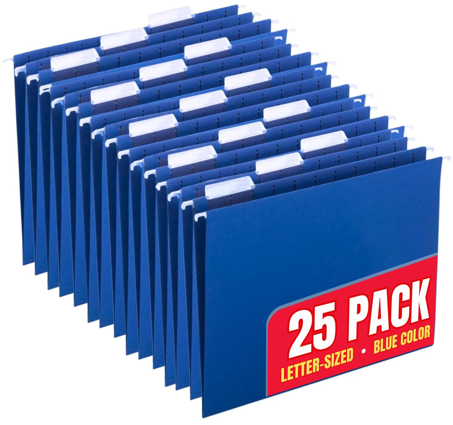 Amazon.com : 1InTheOffice Blue Hanging File Folders, Hanging File ...