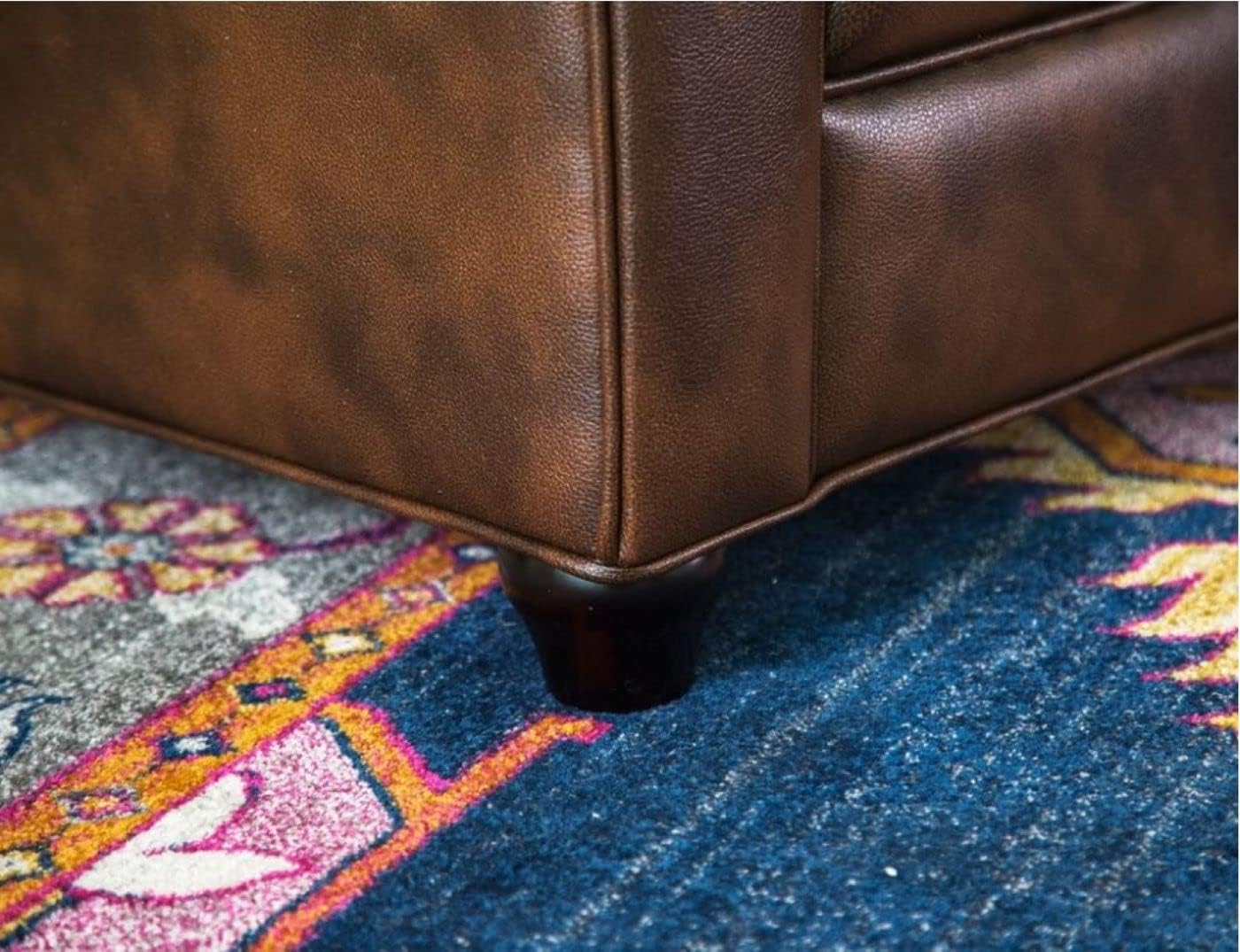 Abbyson Living Sofá de cuero toscano, diseño Chesterfield, acolchonado ...