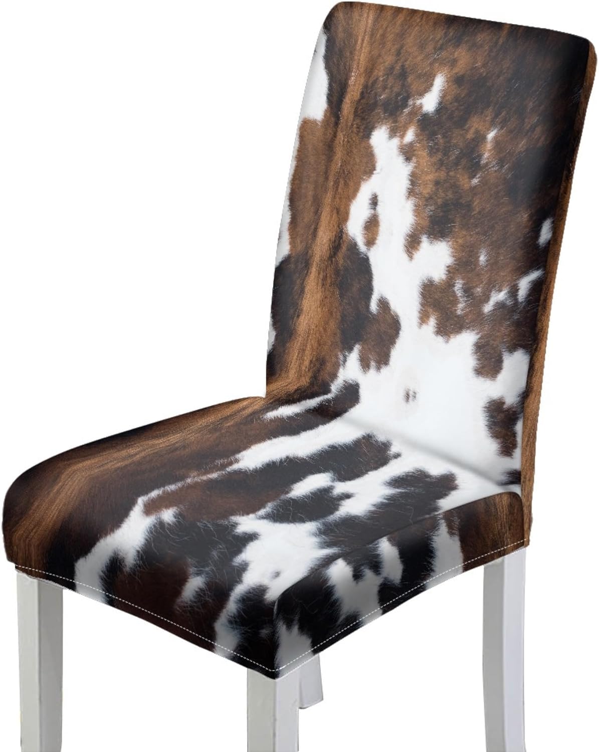 Amazon.com: LIZIMI Cow Print Stretch Chair Covers Brown White Cowhide ...