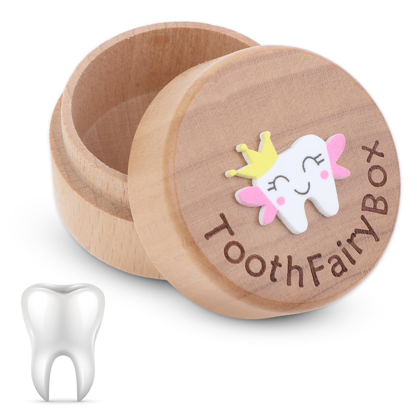 Amazon.com: Aeaocvo Tooth Keepsake Box Lost Teeth Holder Wooden Tooth ...