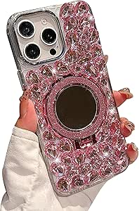 Amazon.com: iFiLOVE for iPhone 16 Pro Max Case with Magnetic Mirror Stand, Compatible with ...