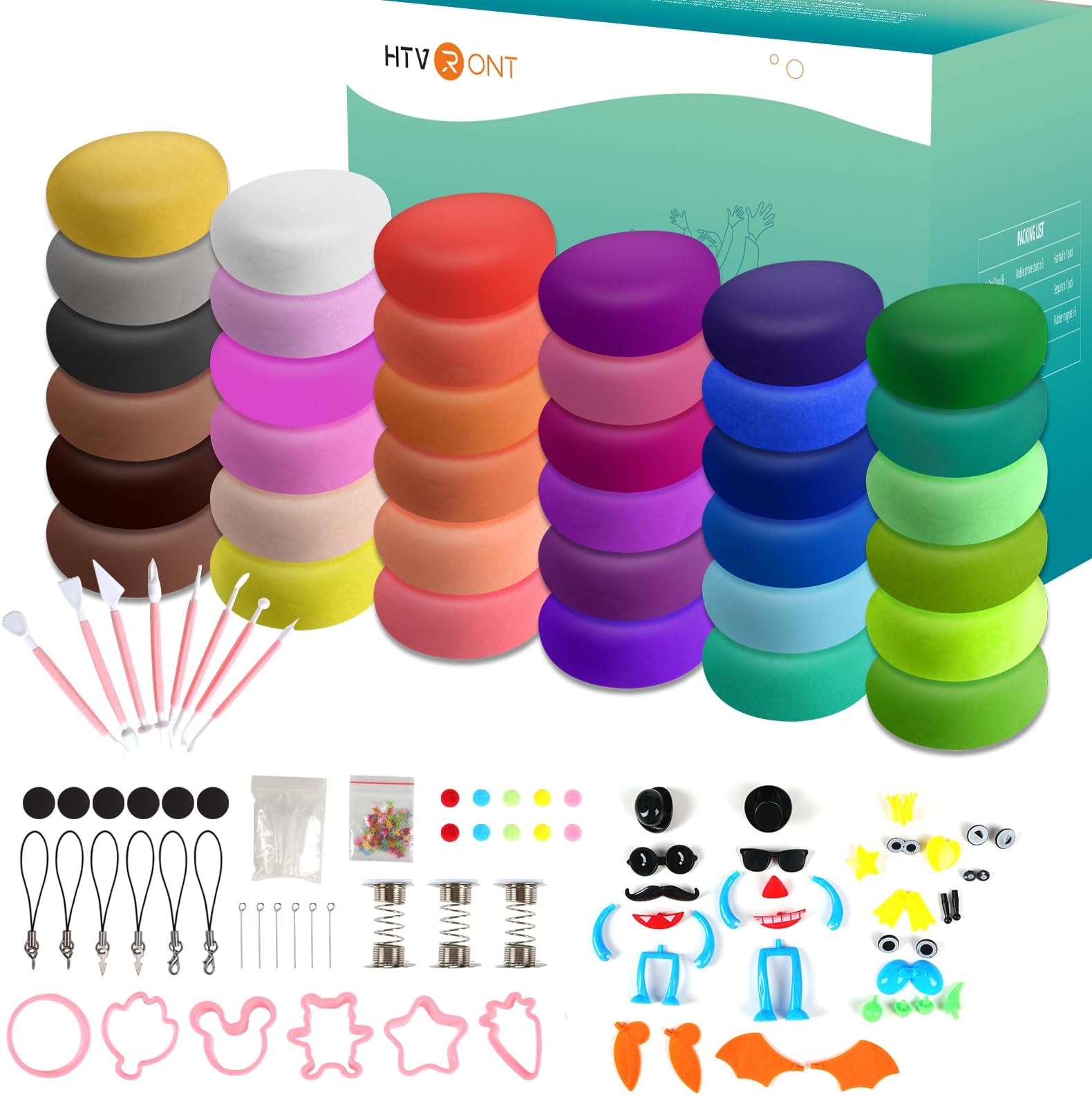 Amazon.com: KISEER 24 Pcs Colors Air Dry Clay Bulk Light Soft Modeling ...