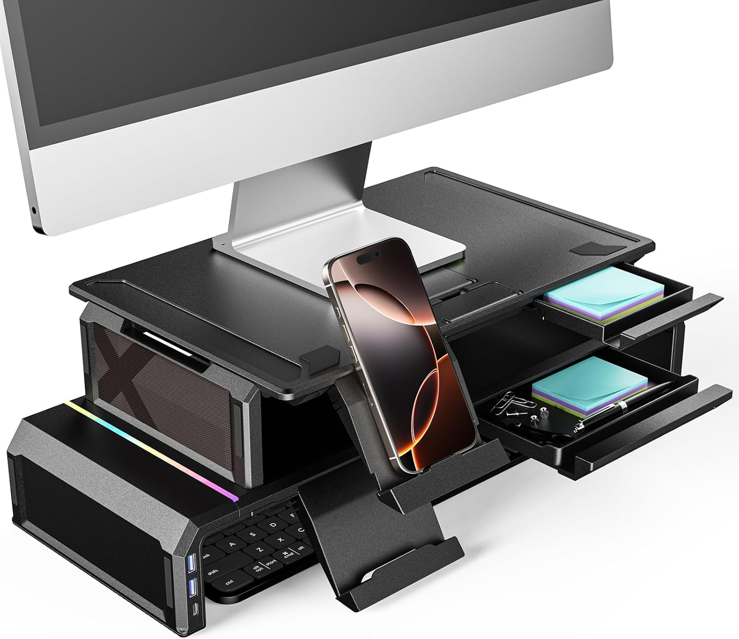 Amazon.com: Xlayout Dual Monitor Riser, X-Central Foldable Monitor ...