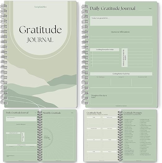 Gratitude & Mindfulness Journal - 90 Day Template, Self Care Planner ...