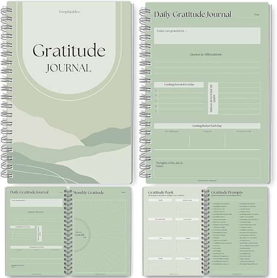 Gratitude & Mindfulness Journal - 90 Day Template, Self Care Planner ...