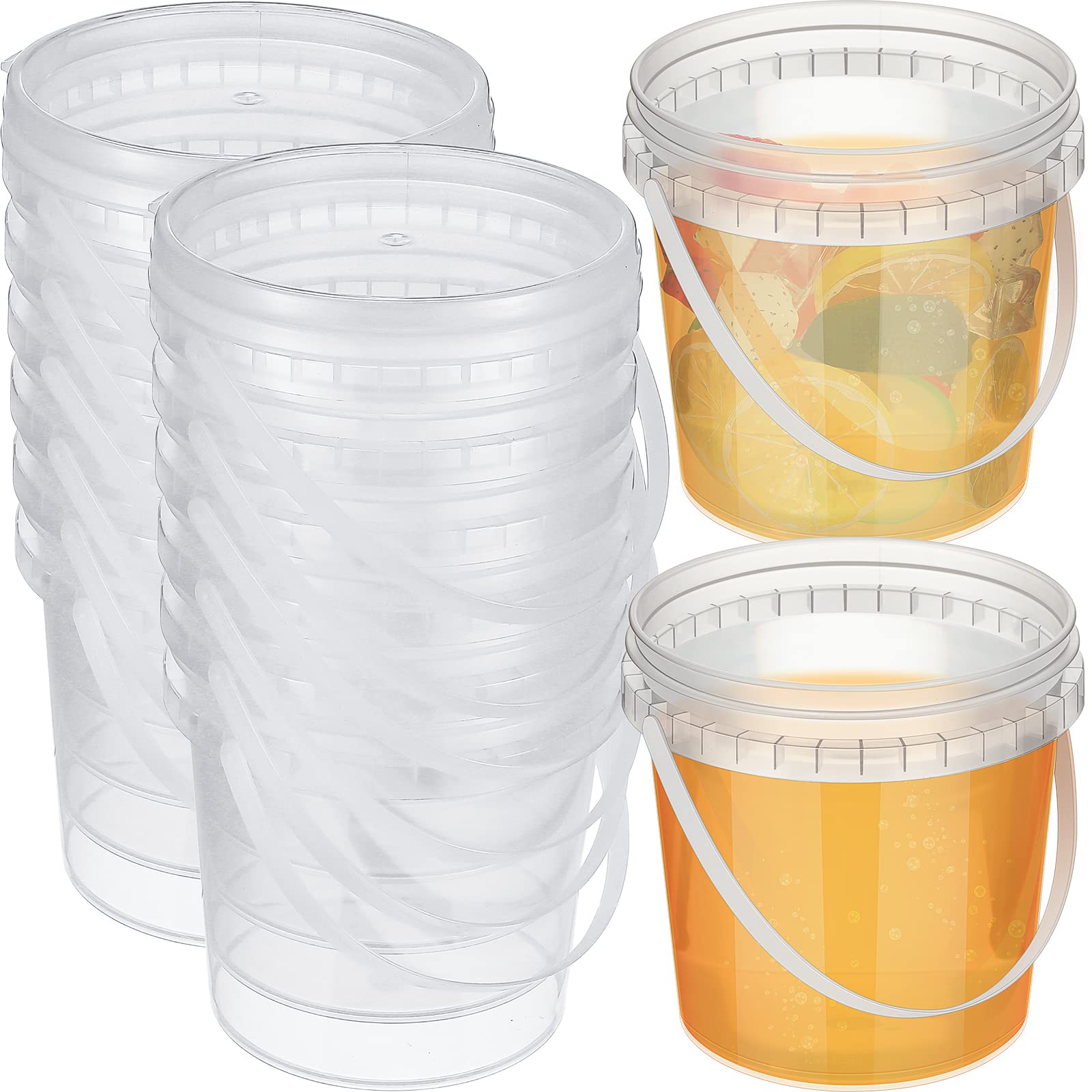 Amazon.com: Skylety 24 Pcs Ice Cream Tub with Lid and Handle, 32oz ...