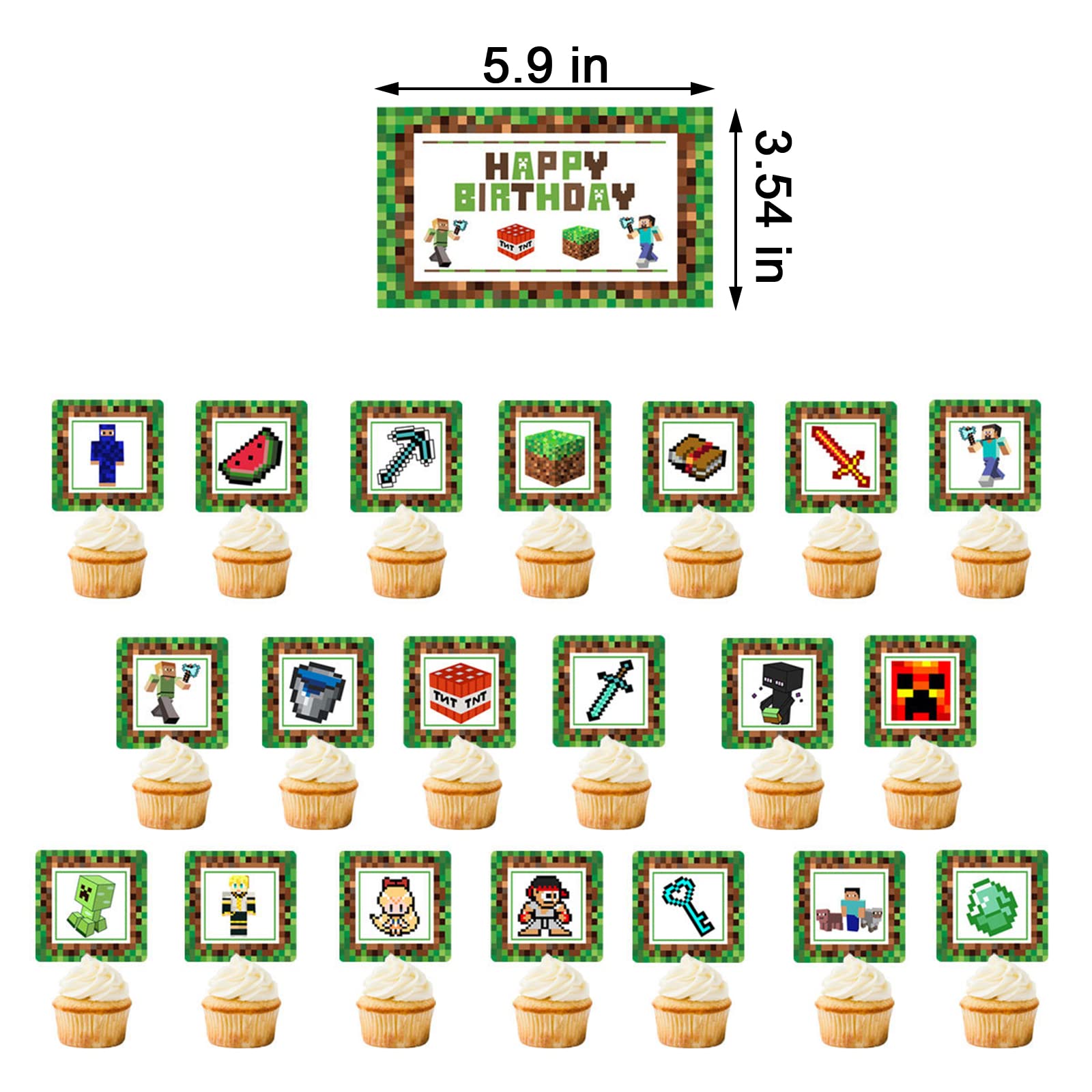 Minecraft Birthday Party Decorations Set, Minecraft Party Supplies for ...