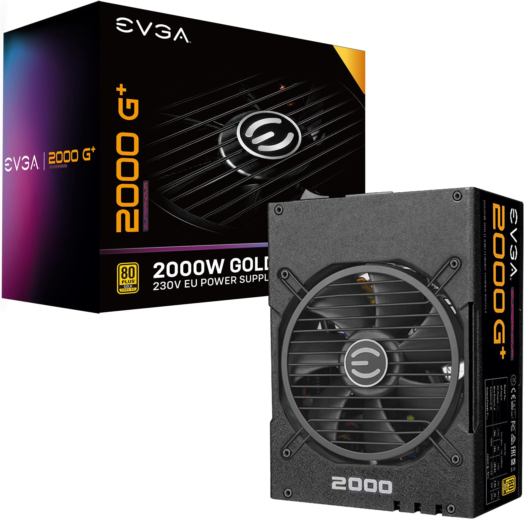 EVGA 2000 G+ Power Supply, 80+ Gold 2000W, Full Modular, 10 Year ...
