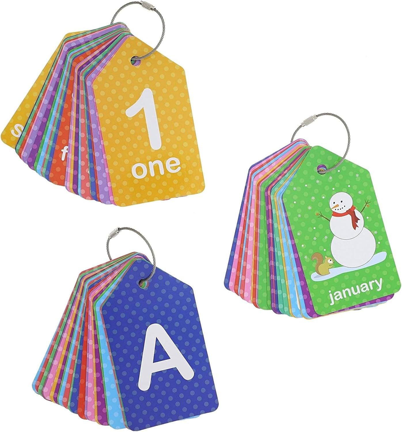 Amazon.com: Laminated Number Flash Cards - Ring-Bound Alphabet & Number ...