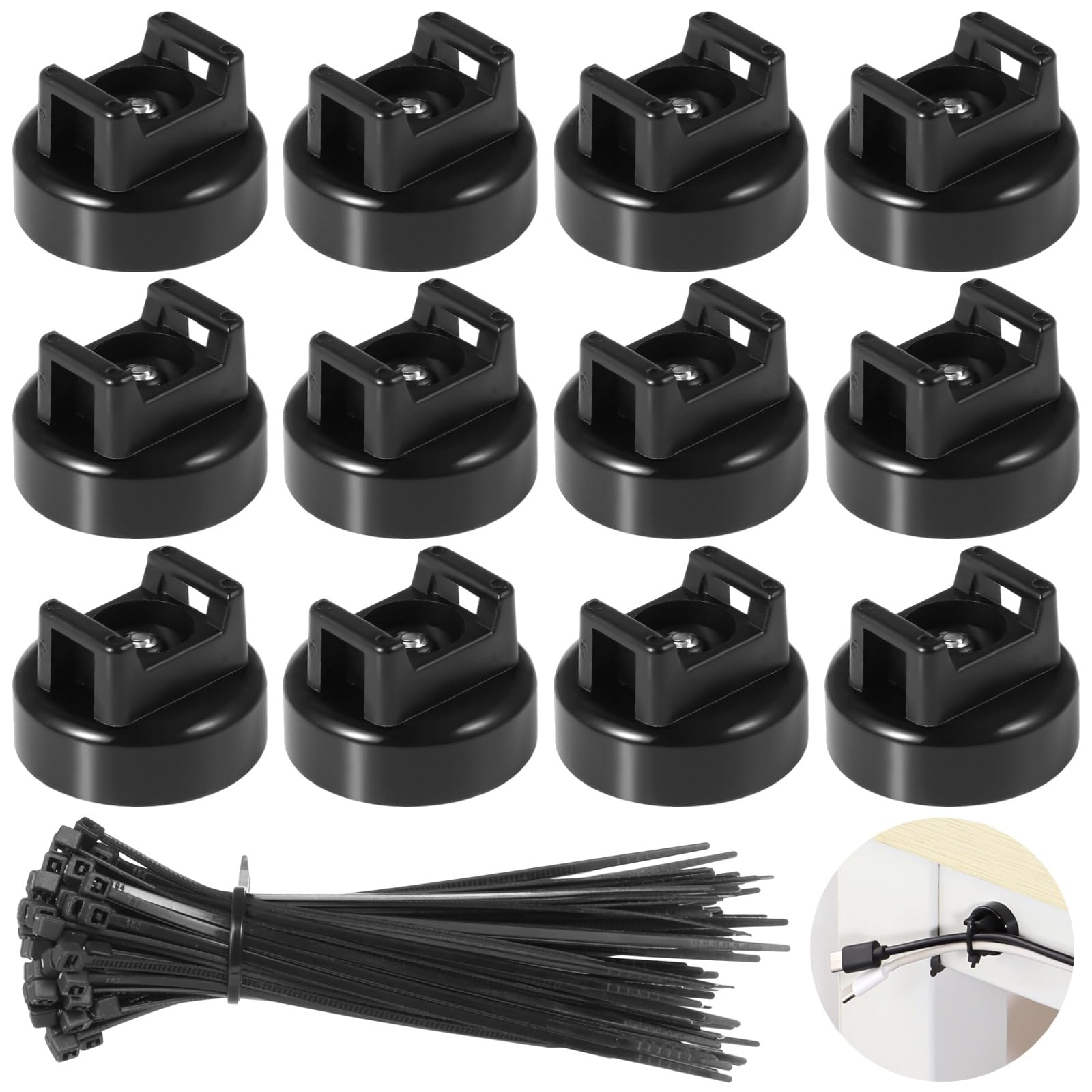 Amazon.com: Magnetic Cable Zip Tie Mounts, 50 Pcs Magnets with 200 Pcs ...