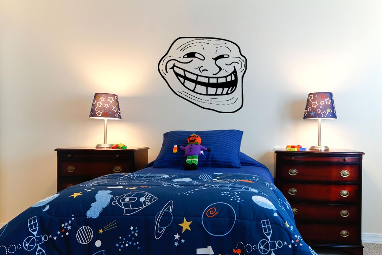 Amazon.com: Internet Troll Face funny Wall Sticker Vinyl Decal (Black ...