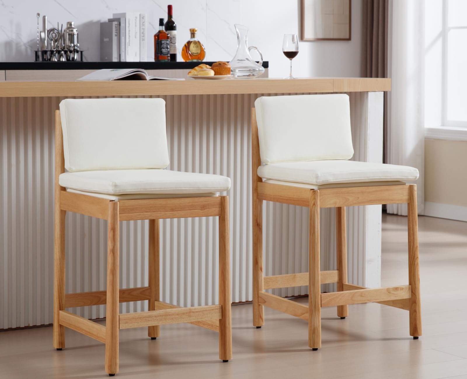 Amazon.com: EALSON Counter Height Bar Stools Set of 2 Farmhouse ...
