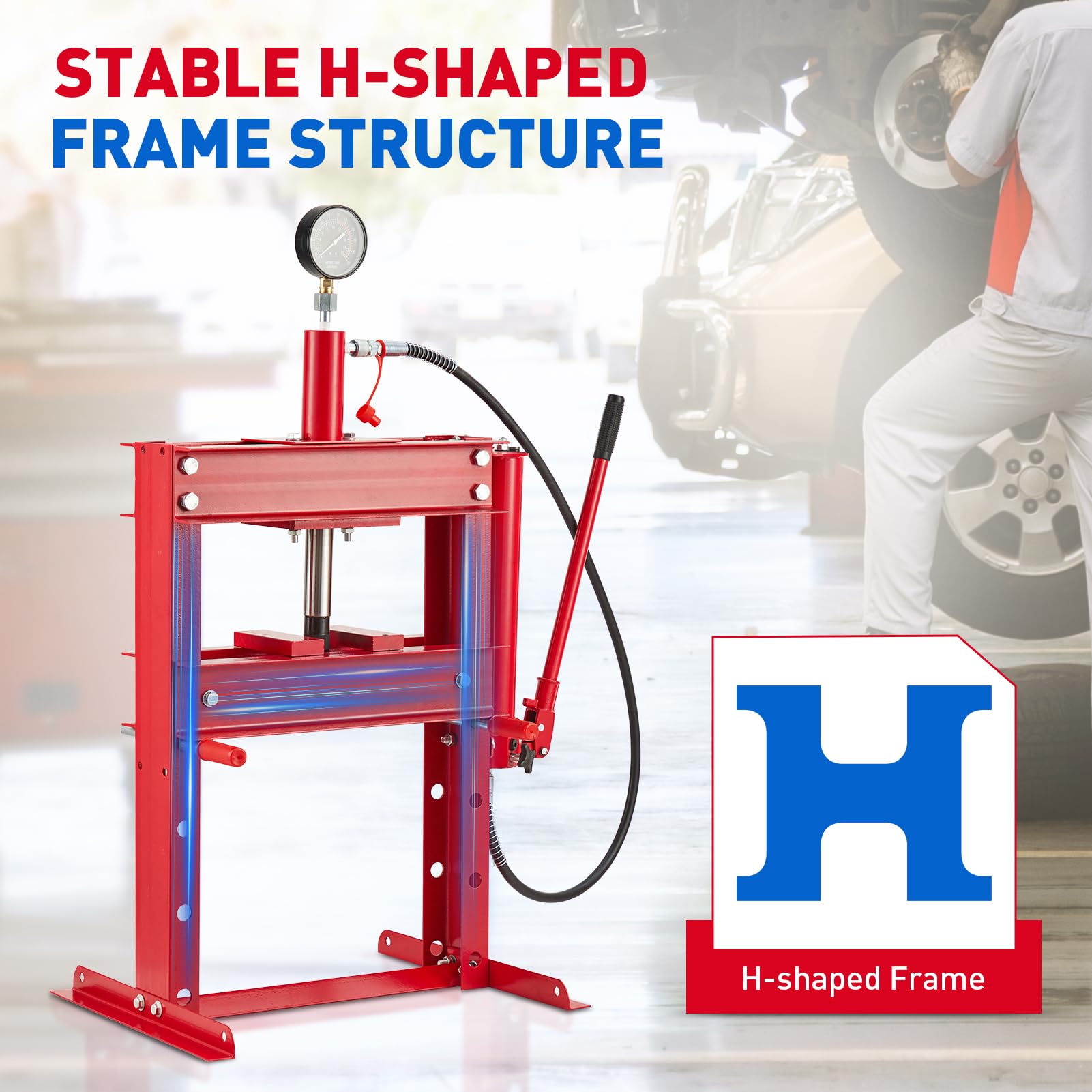 Snapklik.com : Garvee Hydraulic Press 10 T, Hydraulic Shop Press, H ...