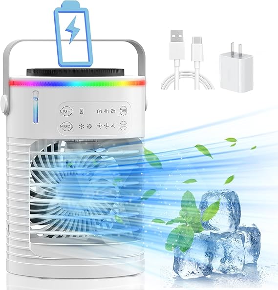 Amazon.com: Portable Air Conditioners,Rechargeable Air Conditioner Fan ...