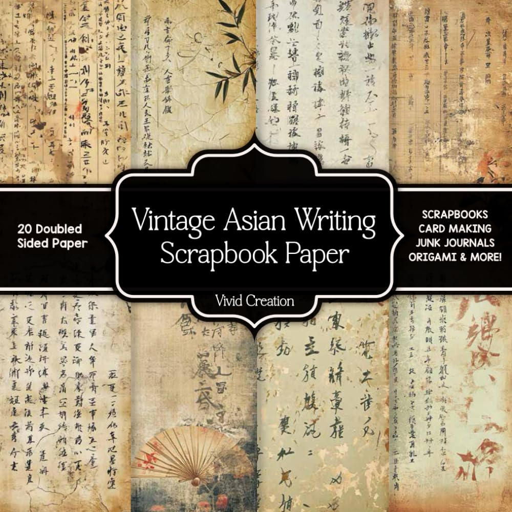 Vintage Asian Writing Scrapbook Paper: Antique Asian Writing ...