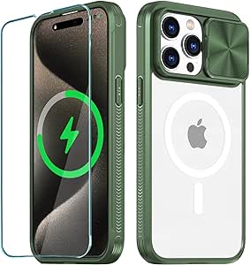 Amazon.com: WATEFULL Compatible with iPhone 15 Pro Max Clear Magsafe Case with Slide Camera ...