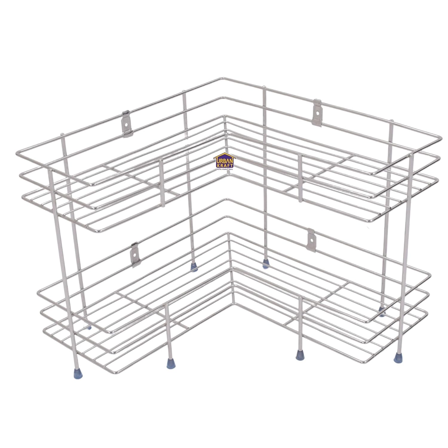 URBAN KRAFT Stainless Steel 2 Tier L-Shape Kitchen Corner Rack - Double ...