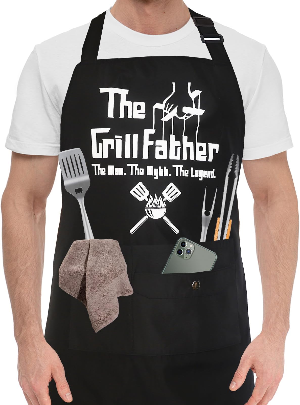 Amazon.com: BBQ Pro - BBQ Grill Master Men's Apron - Aprons for Men ...