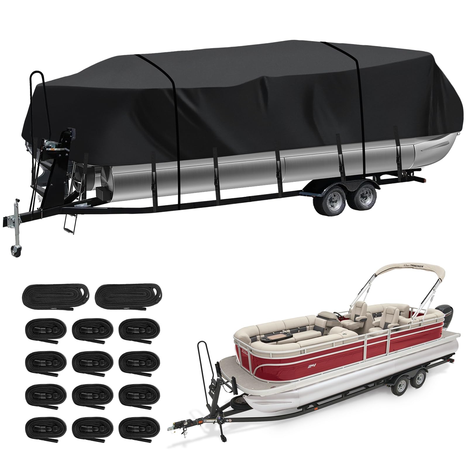 Amazon.com: Heavy Duty Trailerable Pontoon Boat Cover,24'3'' - 26'2 ...