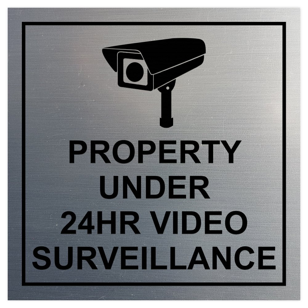 Amazon.com : Square Property Under 24HR Video Surveillance Wall/Door ...