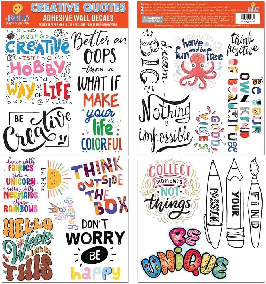 Amazon.com: Creative Quotes Inspirational Wall Decals for Classroom ...