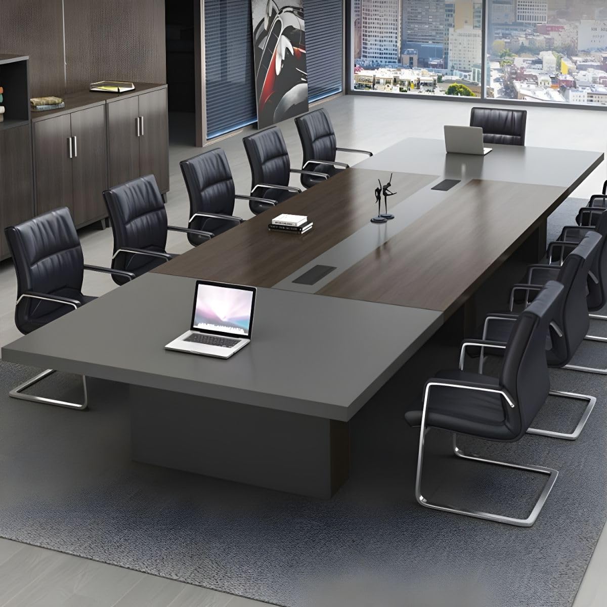 Amazon.com: LAKIQ Rectangle Conference Table Modern Wooden Office ...